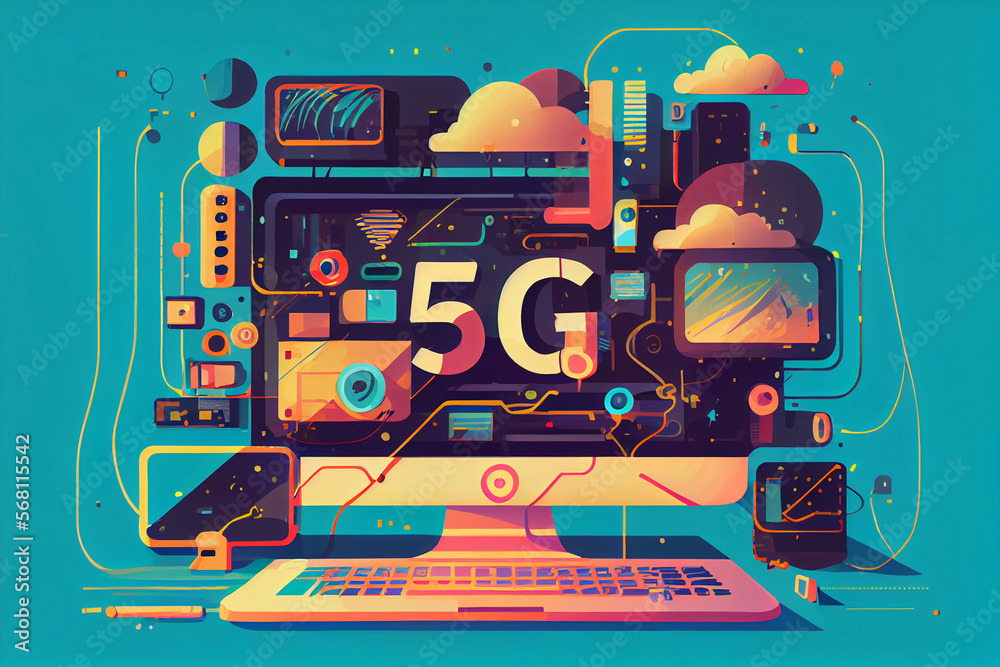 Illustrative image of 5G technology. 5G enables a new kind of network ...