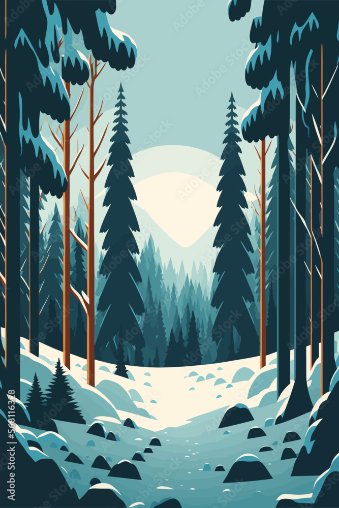 Winter Forest Vector