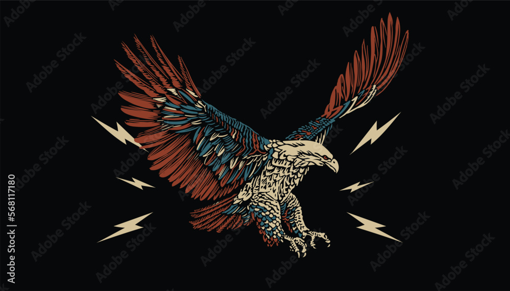 eagle design artwork vector illustration Stock Vector | Adobe Stock