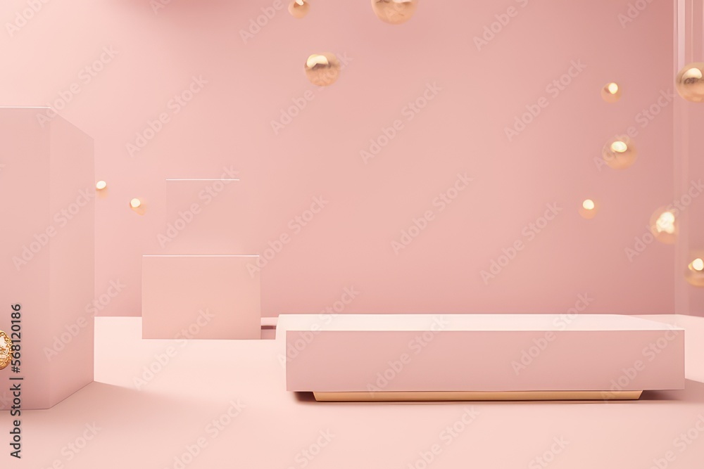 High-Resolution Image of Pink Product Display Background Showcasing a ...