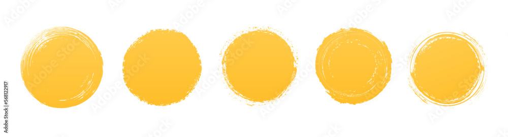 Circle grunge stamp set. Round vector isolated on white background ...