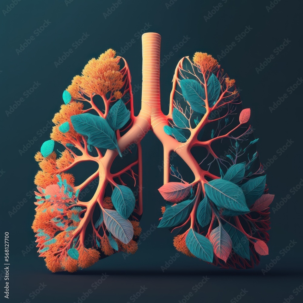 Human lungs, lung, medicine, lung, tree, roots, leaves, criative ...