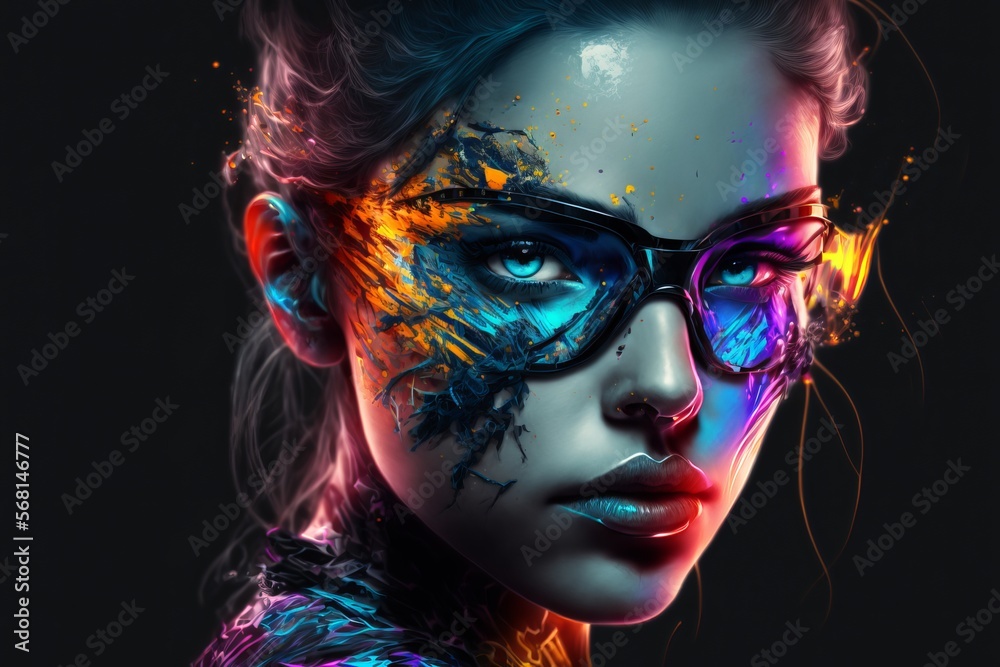 Beautiful Futuristic Woman with Blue Eyes staring deep inside our Soul ...