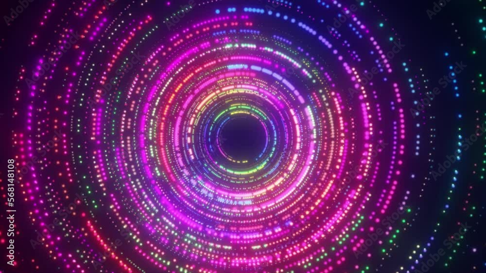 Vídeo do Stock: Digital Dot Moving On Circle Shape. Computer Circle ...