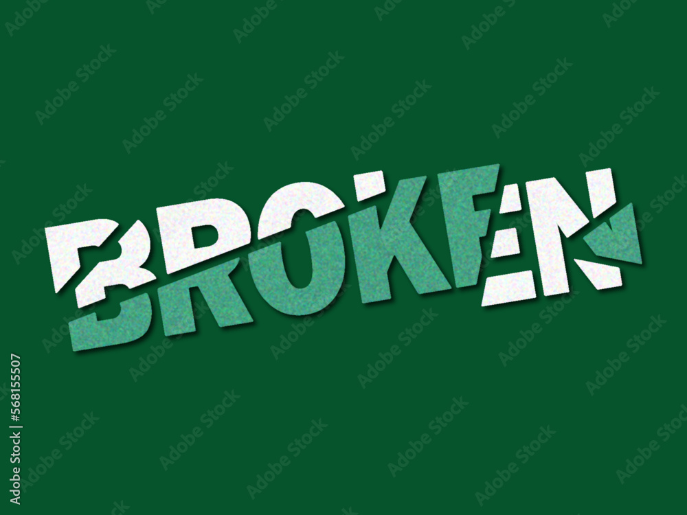 broken text style Stock Vector | Adobe Stock