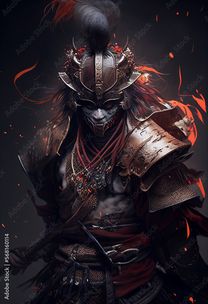 AI Ancient Samurai ready for battle to kill Japanese demons. WALLPAPER ...
