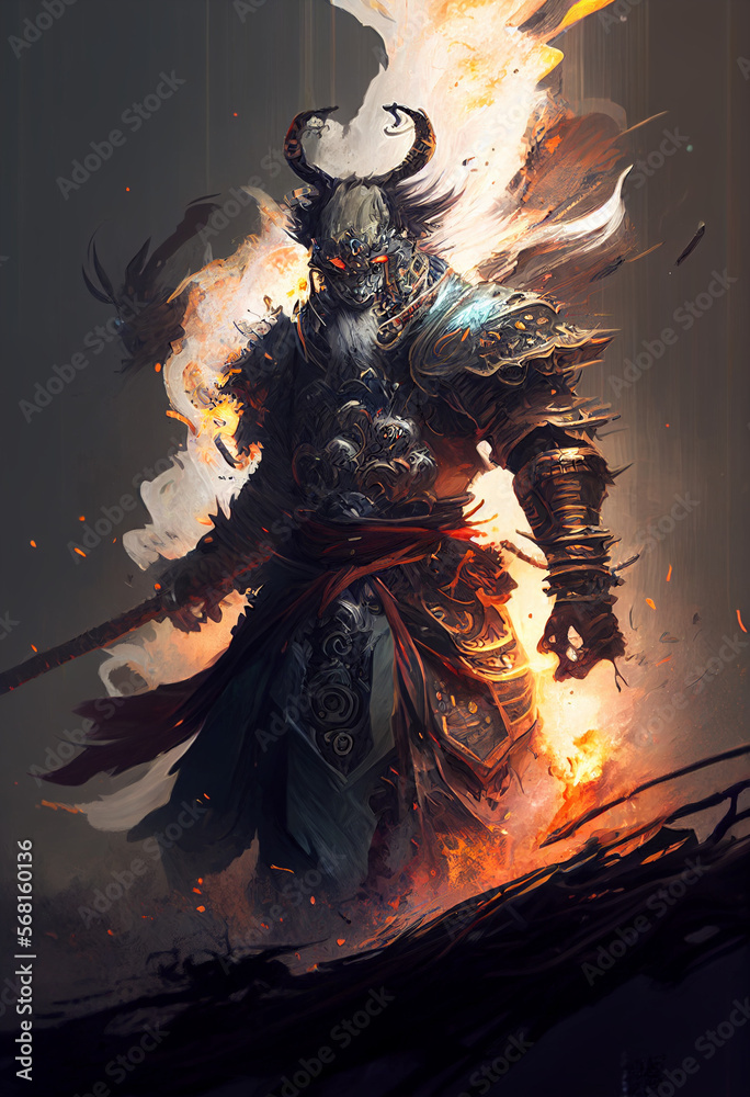 AI Ancient Samurai ready for battle to kill Japanese demons. WALLPAPER ...