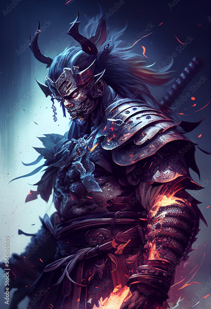 AI Ancient Samurai ready for battle to kill Japanese demons. WALLPAPER ...