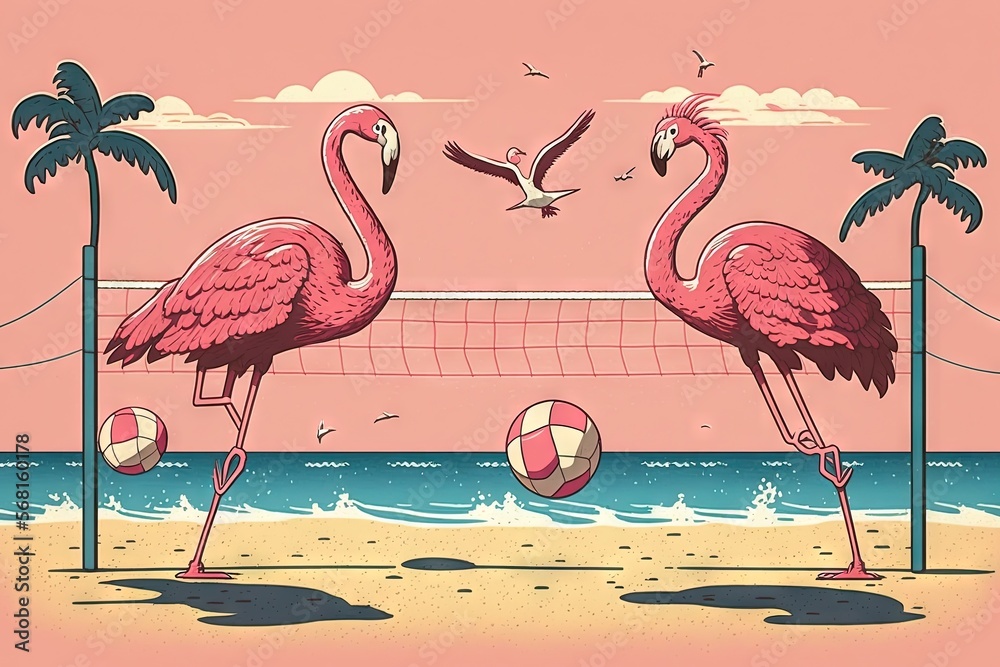 Pink Flaming Volleyball