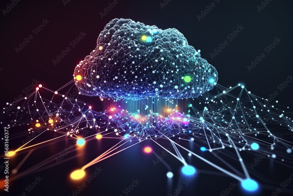 Cyber security, AI Mind, Network Management, Modern Data Center, Cloud Networking, AI Generated ...