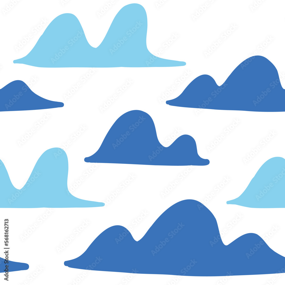 Vector cloud pattern. Blue clouds. Vector illustration on white ...