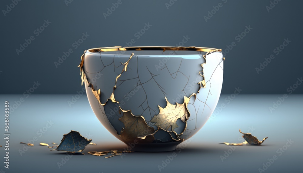 Stunning Kintsugi Porcelain Bowl. A Fusion of Art & Functionality ...