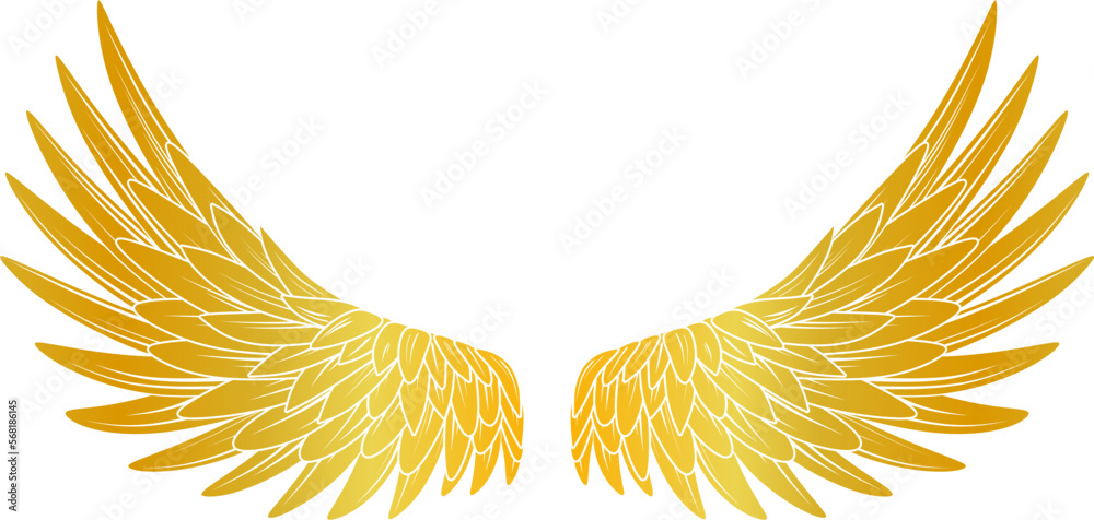 gold eagle wings on transparent background - vector Stock Vector ...