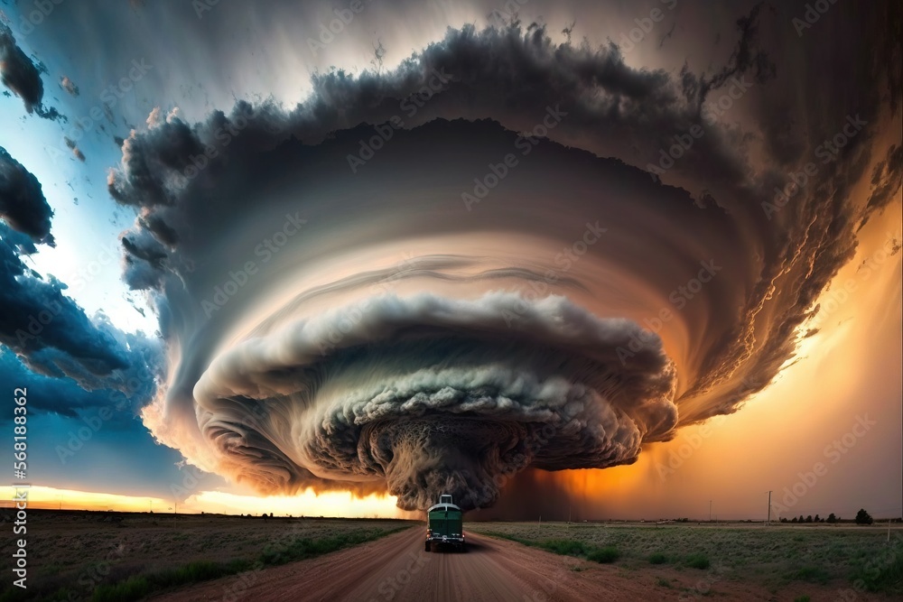 Tornado Clouds Green
