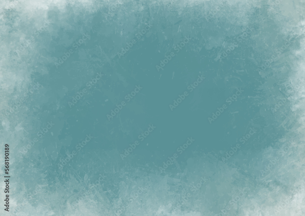Blue green old paper. Vector watercolor art background for cards, flyer ...