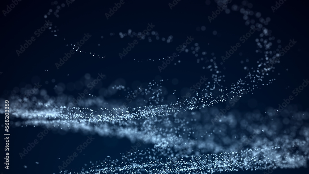 Water circulation. Whirlwind of dust particles. Digital background. Big ...