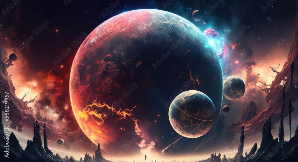 ภาพประกอบสต็อก Night scene background inspired by Predators the Movie ...