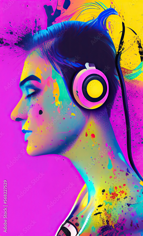 Music background with splash watercolor Stock Illustration | Adobe Stock