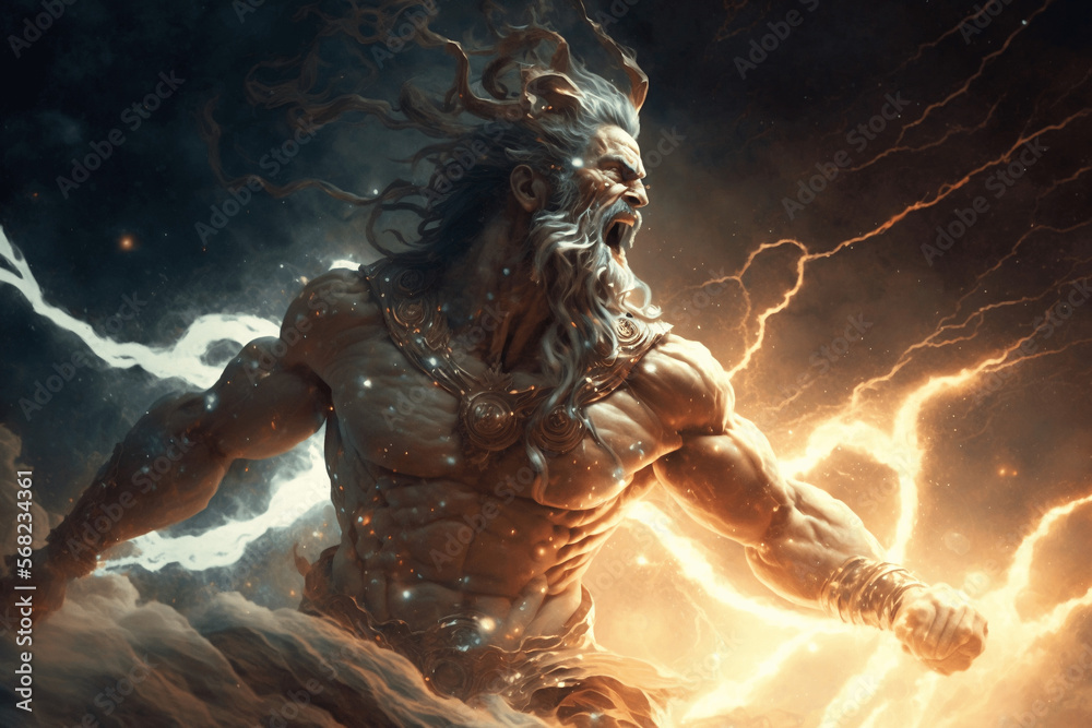 God Cronos Titan Using Ai Illustration Stock Adobe Stock