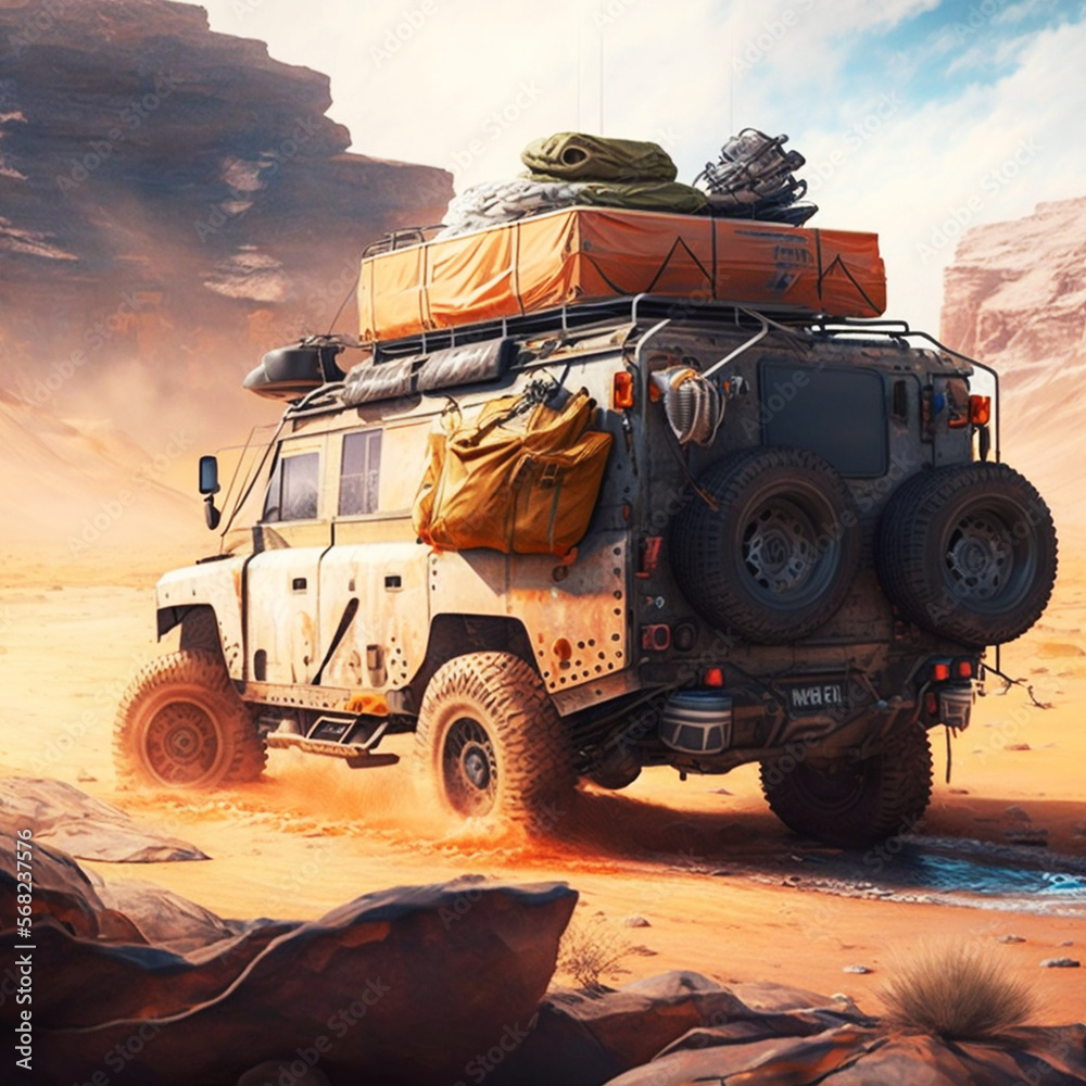 ภาพประกอบสต็อก silhouette Off-road car logo, safari suv, expedition ...