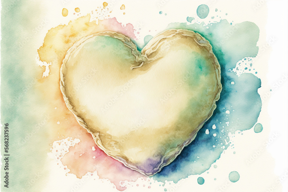 Heart shape. Watercolor illustration Created with Generative AI ...