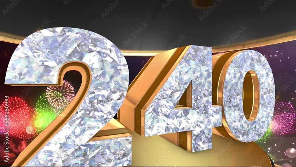 Video Stock 240th anniversary animation in gold and diamonds with ...