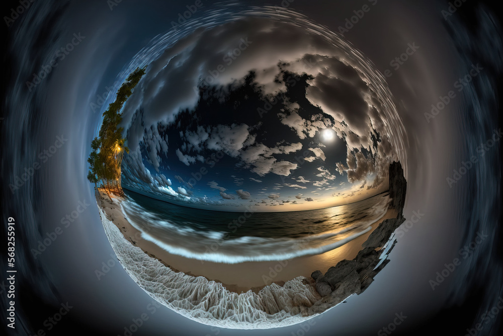 round panorama, spherical panorama, equidistant projection, 360 high ...