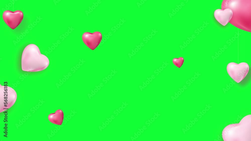 Heart frame animation on a green background. Heart animation with key ...