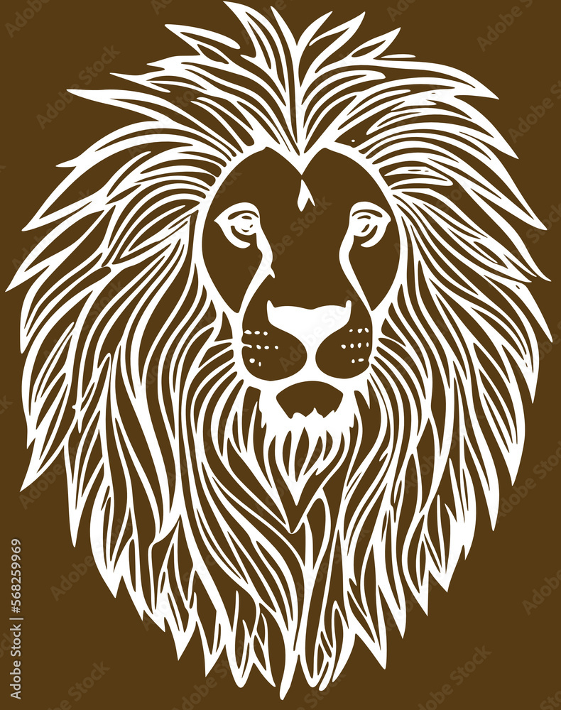 4K Löwe Modern Design Line Art Luxus Hintergrund Stock Illustration ...