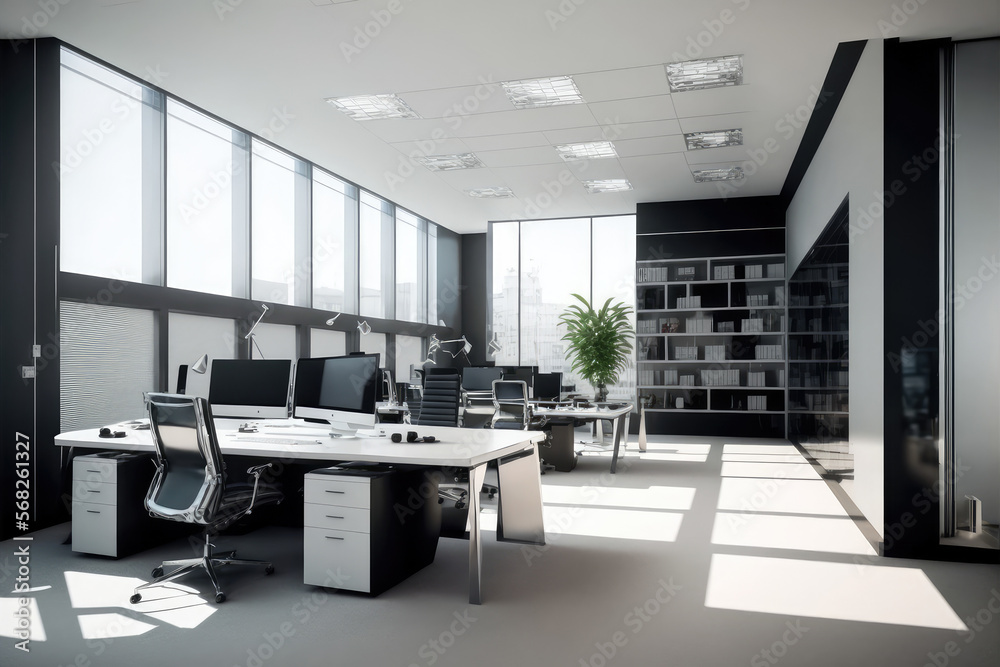 Modern office interior design . Contemporary workspace for creative ...