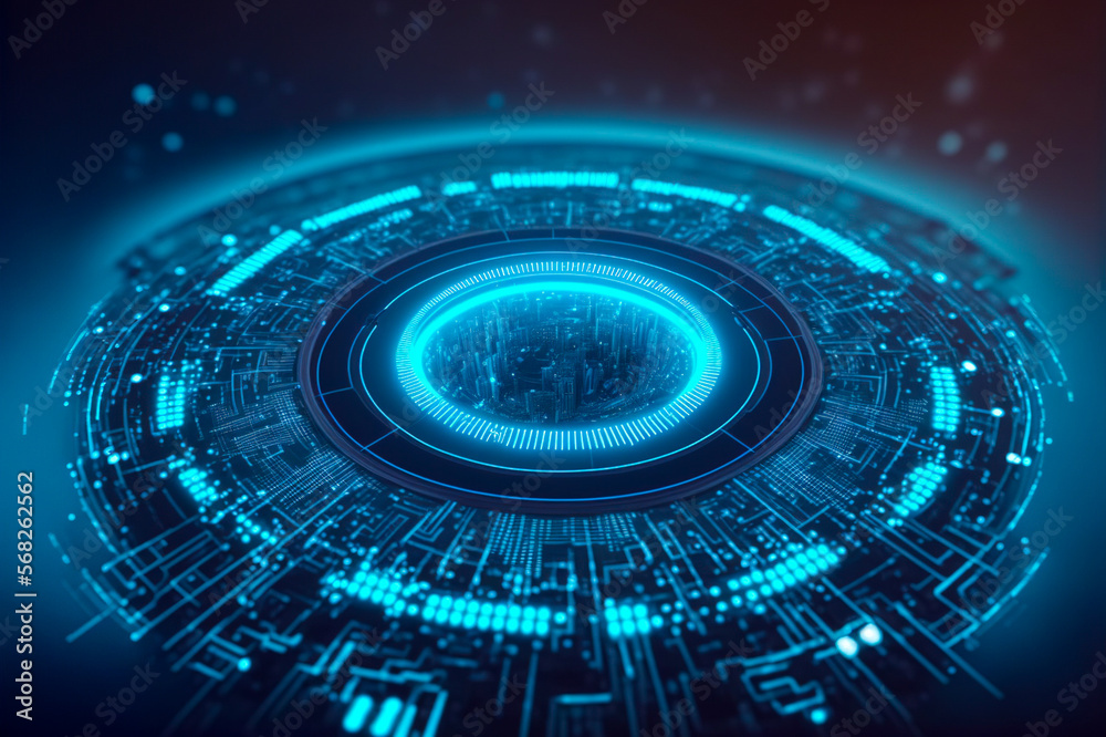 Futuristic technology concept. Circular hud element virtual reality of ...