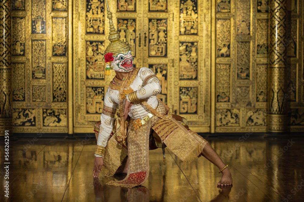 Khon Hanuman is traditional dance drama art of Thai classical monkey ...