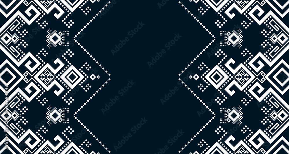 Geometric Seamless Ethnic Pattern in black and white color.design for ...