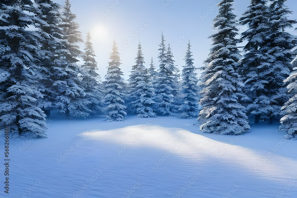 Frozen Wonder: A Beautiful Snow and Ice Landscape - Generated by AI ...