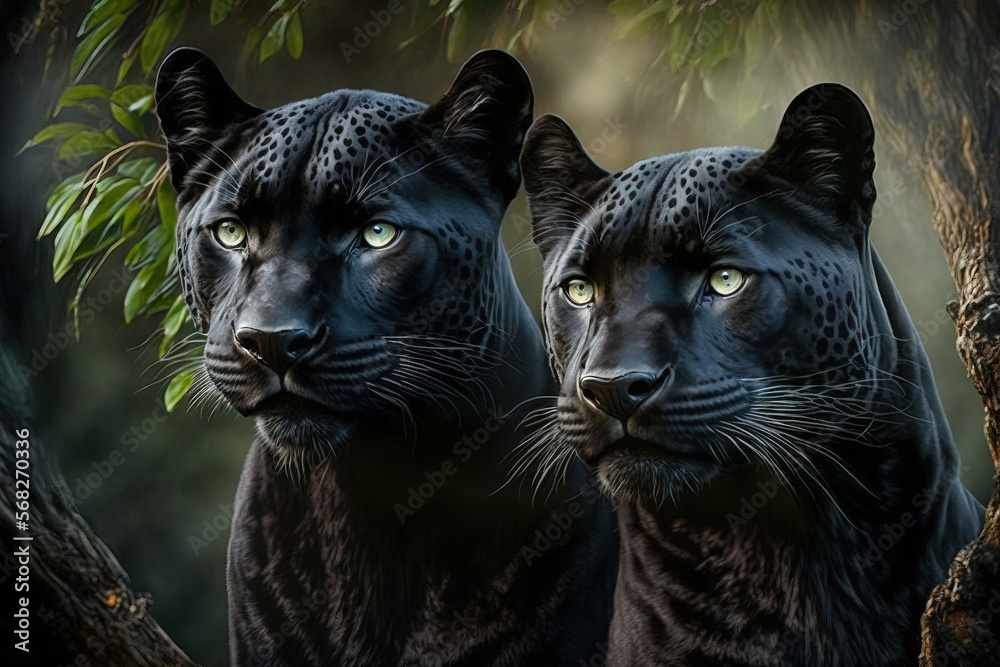 Two Black Panther Jaguar brothers are kept in captivity in order to ...