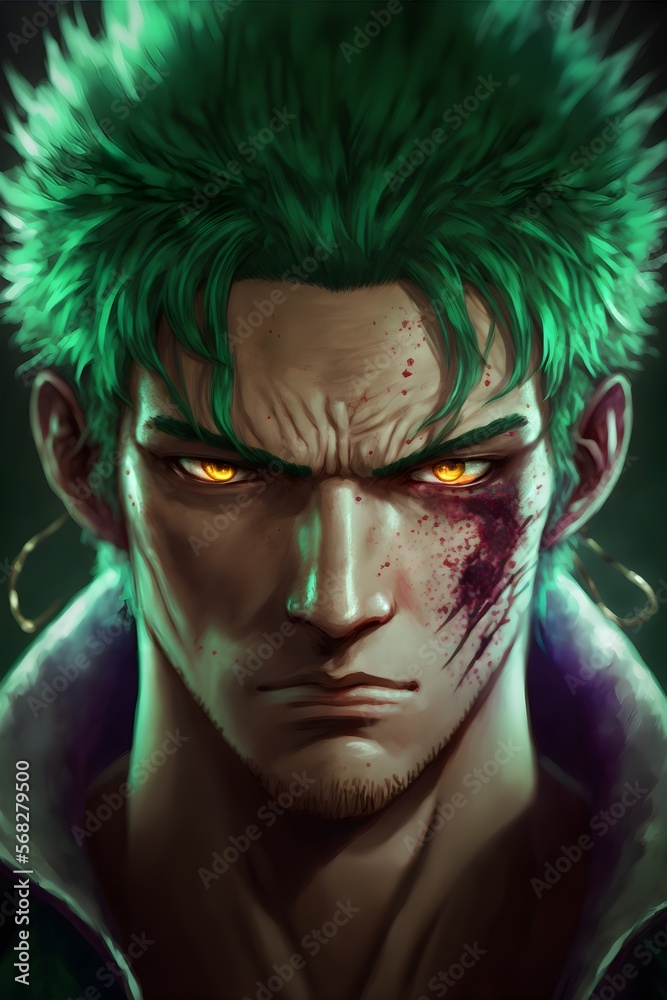 Ilustração do Stock: Male Zoro Infinite color One piece anime big mile ...