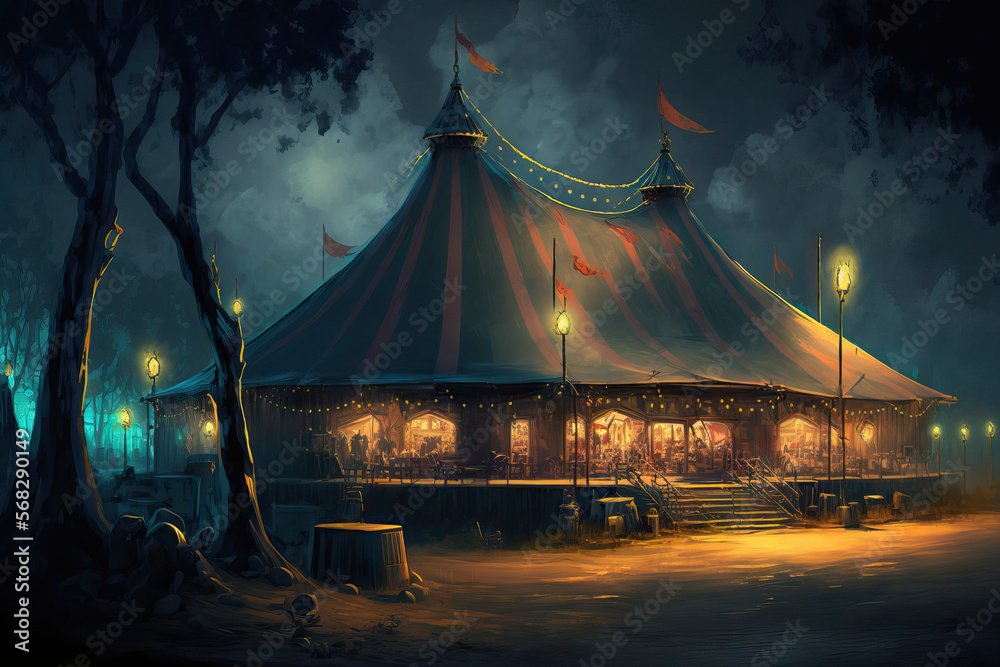 Camp for American Circus Horror in tents. Theater, movie theater, and ...