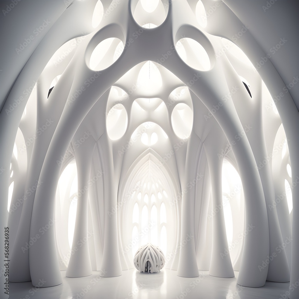 futuristic cathedral inflatable tubes conceptual translucent white ...