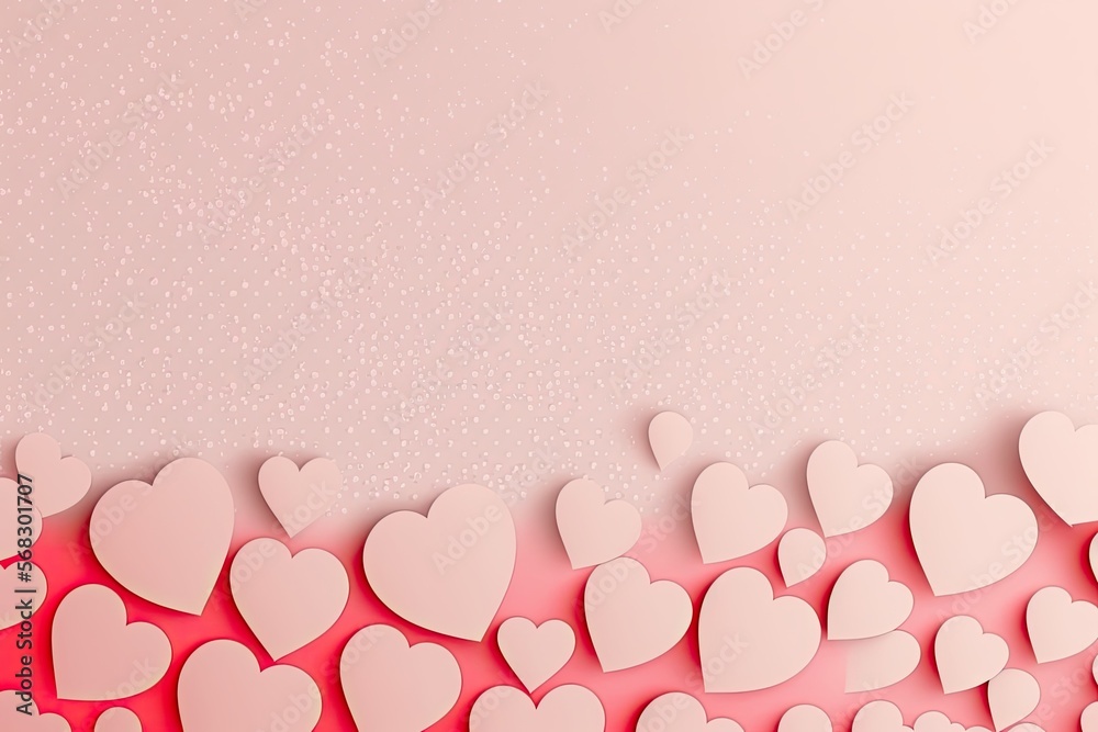 Baby pink background with lots of small heart spread all around ...