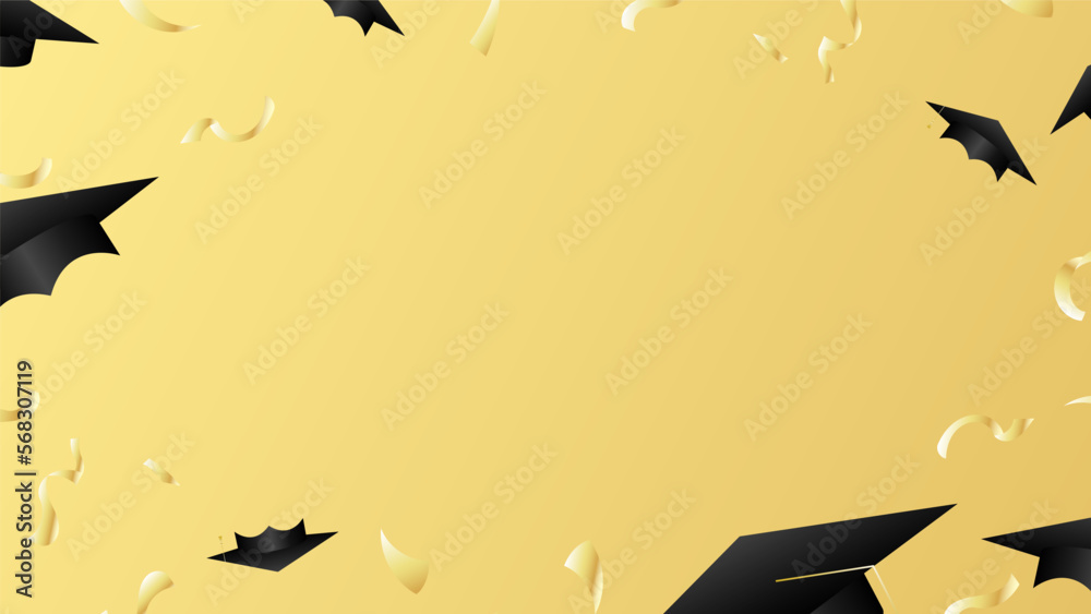 Graduation cap background with copy space for text ,symbols template ...