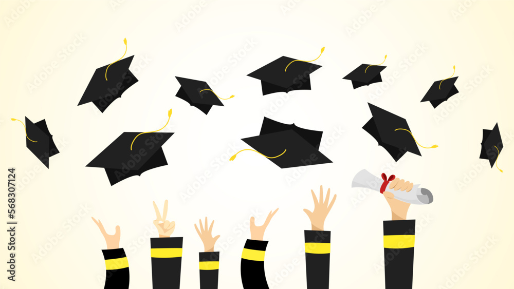 Graduation cap in Congratulations . Template for graduation design ...