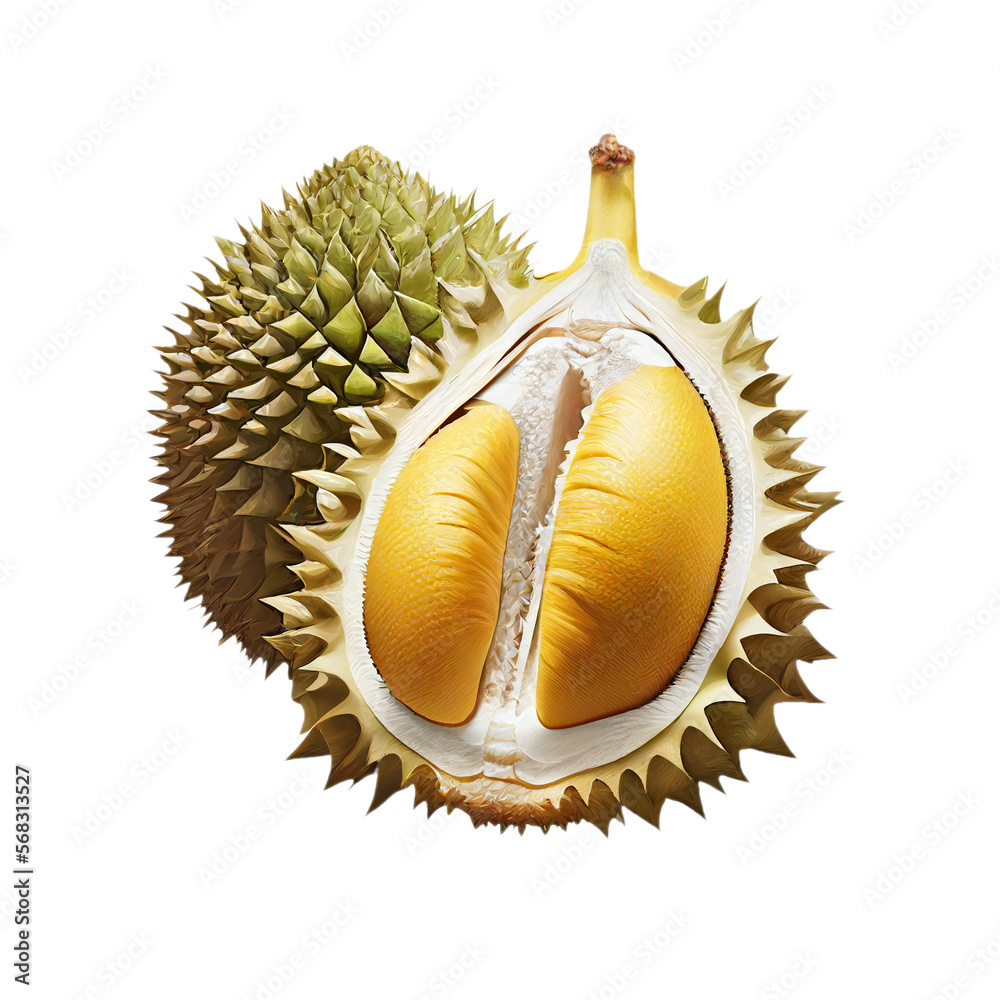 durian (fruit) isolated on transparent background cutout Stock ...