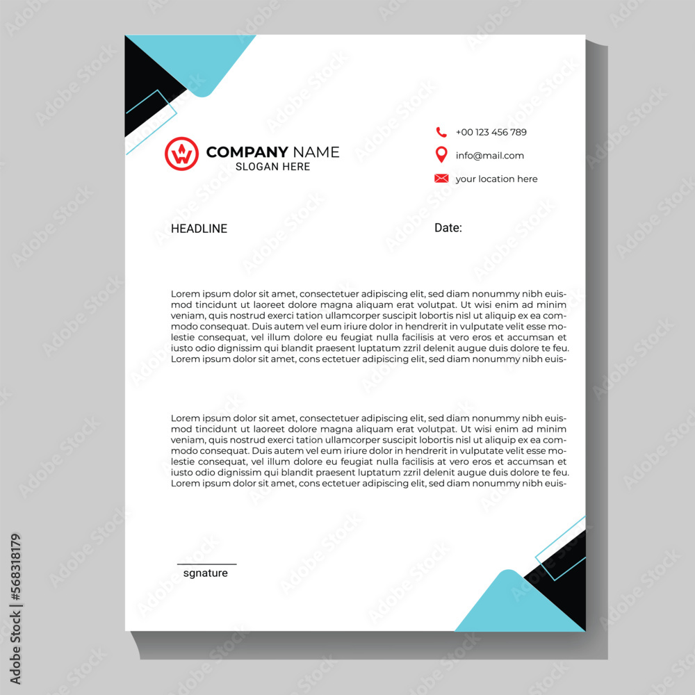 Free vector professional creative letterhead template design for your ...