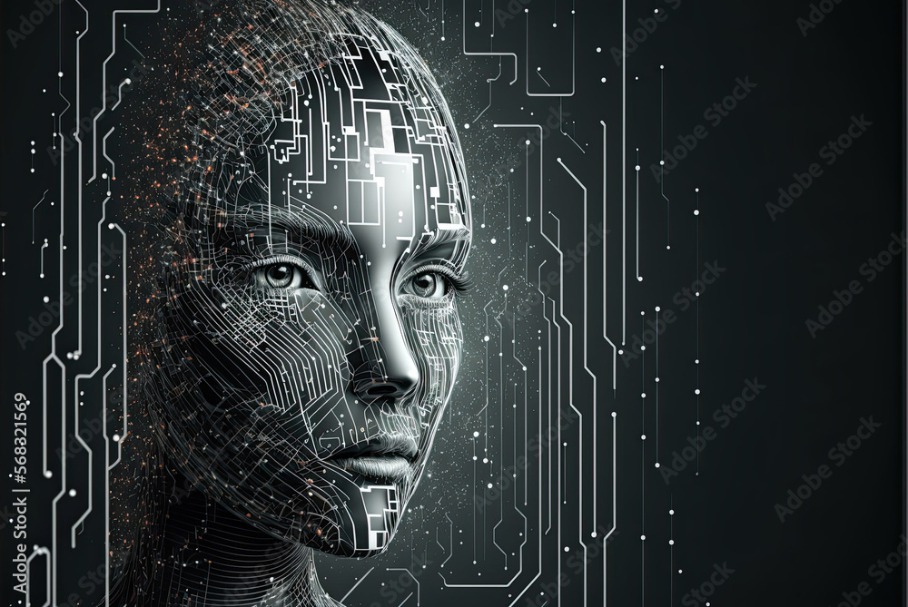 Artificial Intelligence Technology web background Generative AI Stock ...