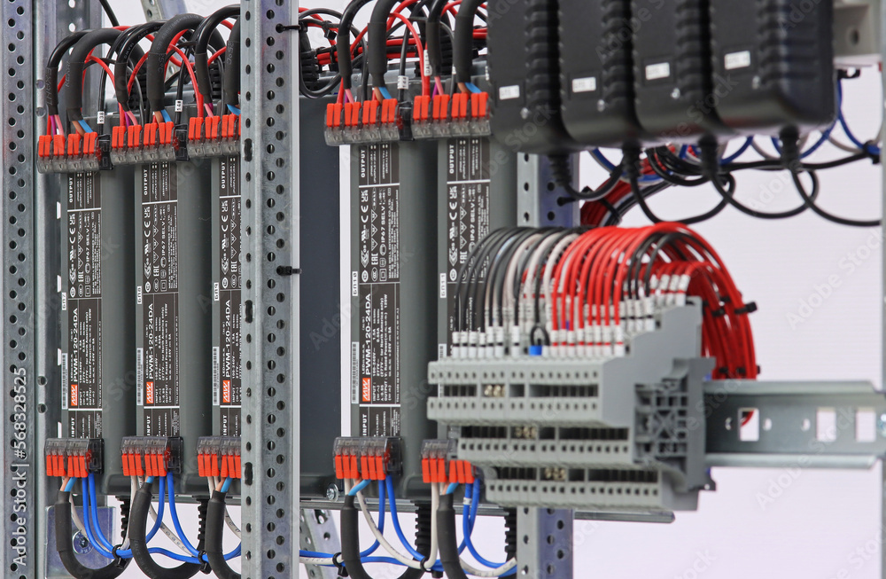 The Mean Well power modules for LED lighting are installed in an ...