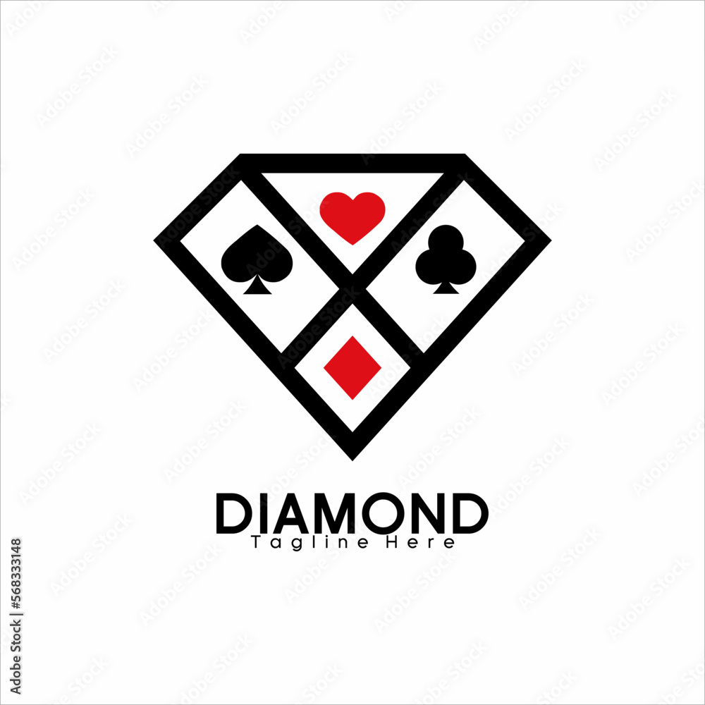 Diamond logo design and poker card symbol. Can be used for poker club ...