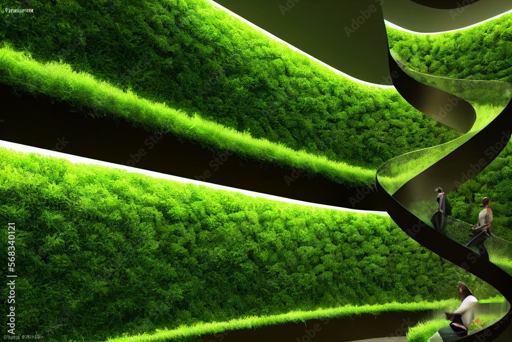 Eco-friendly green building with vertical garden design for ...