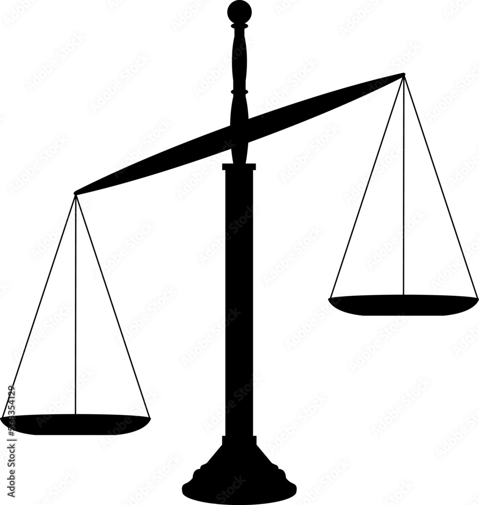 Scales of justice on isolated white background. Vector illustration ...
