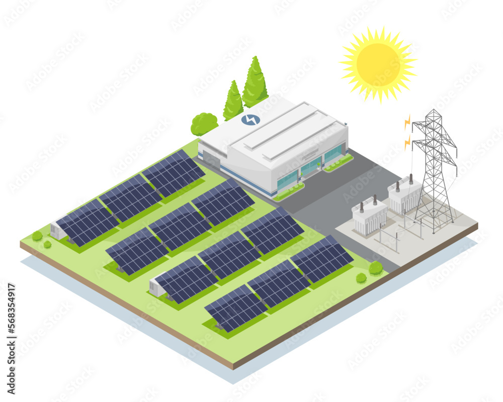solar panels farm power plant with solar cell green energy ecology ...