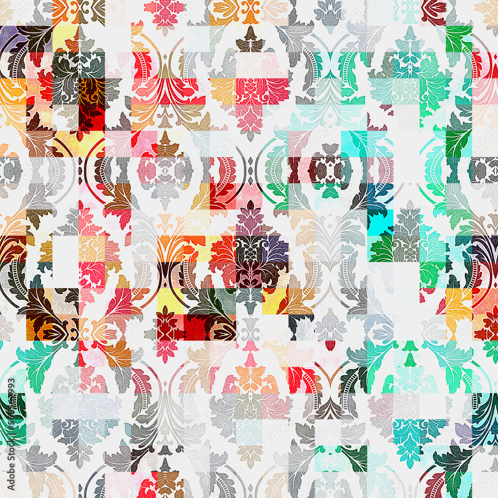 05 02 2023 Abstract art with Paisley hard graphical surface pattern ...